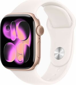 Apple Watch Series 11 GPS 46mm Rose Gold Aluminum Case with Light Blush ...